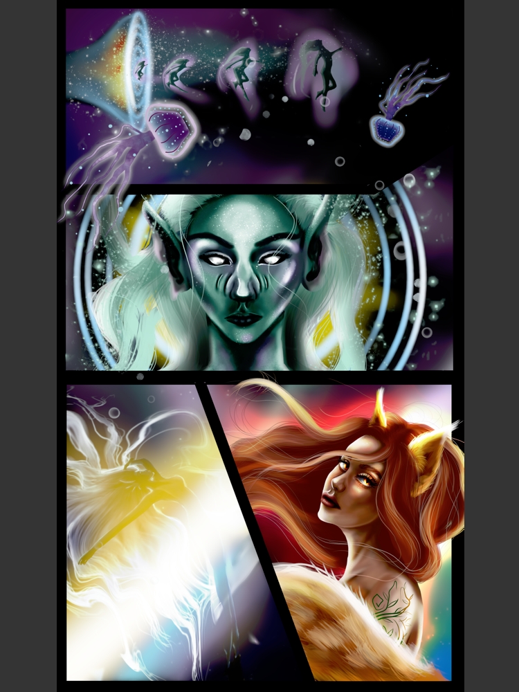 Art of a lost villain traveling through space, engulfed in a wormhole ...