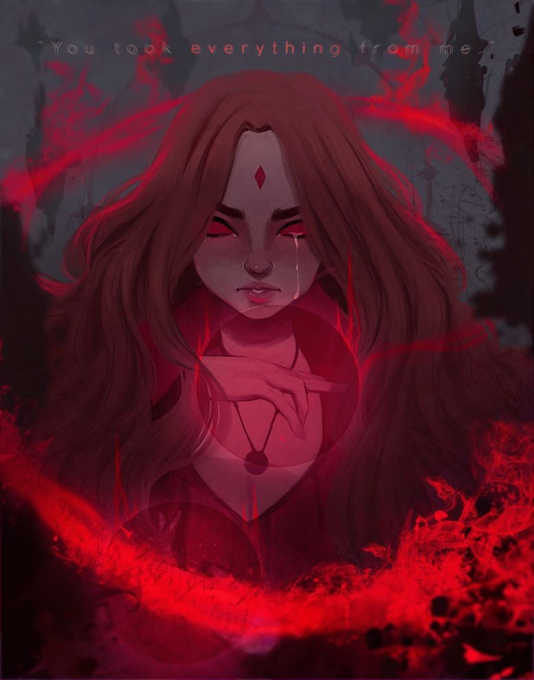 AU where Wanda got the Reality Stone from Thanos~ - I wanted to show ...