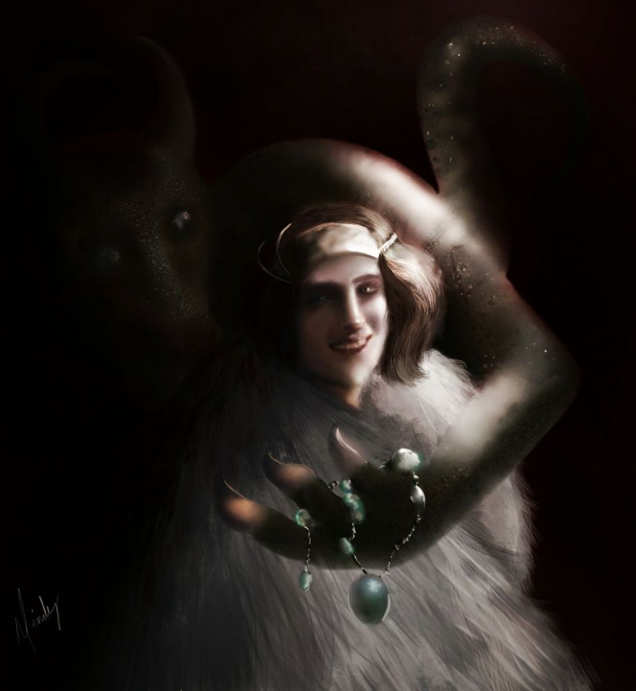 angel of greed one of my drawings with a lot of brightness in the prate ...
