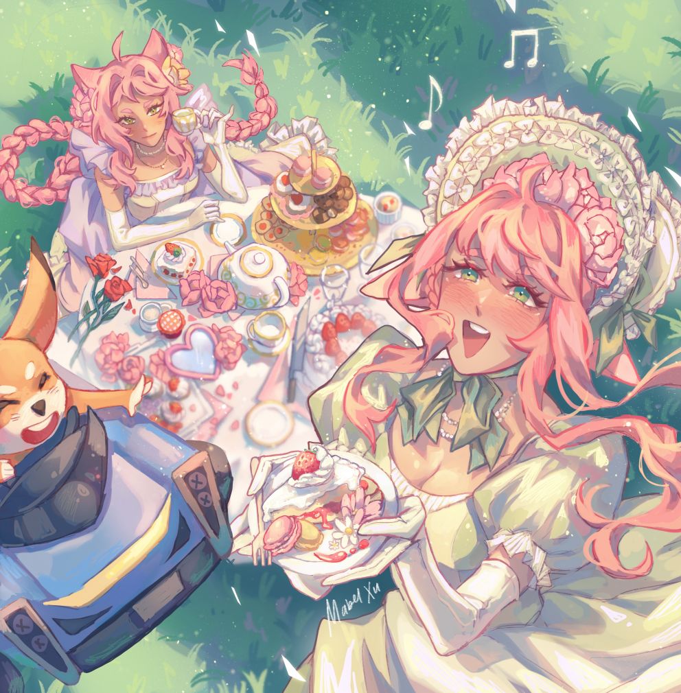 Fenix dropping by a tea party with my OCs!