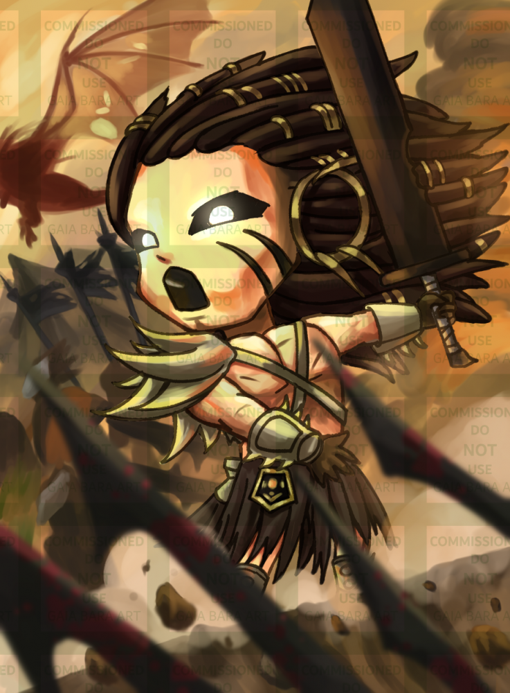 Recent finished chibi commission~ chibi version of kresh!!