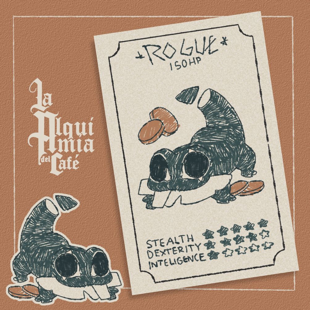 Dnd card! Rogue Lizard~ He likes the money