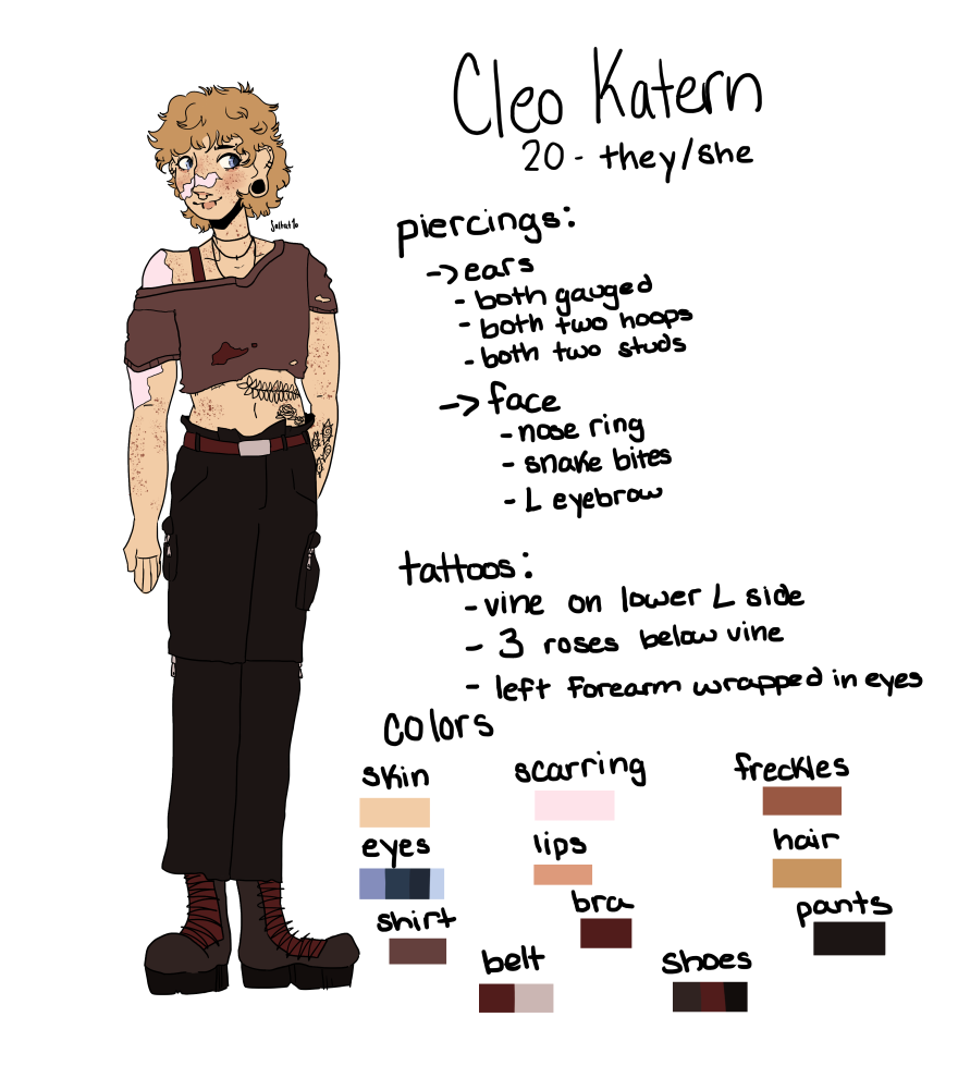 i finally updated cleo’s ref! swipe for the previous ref sheets!