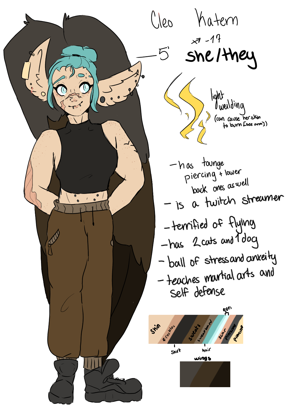 i finally updated cleo’s ref! swipe for the previous ref sheets!