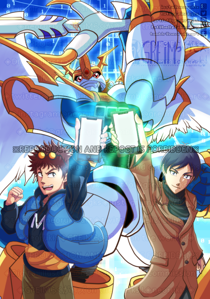 Fanart illustration of Daisuke Motomiya, Ken Ichijouji and ...