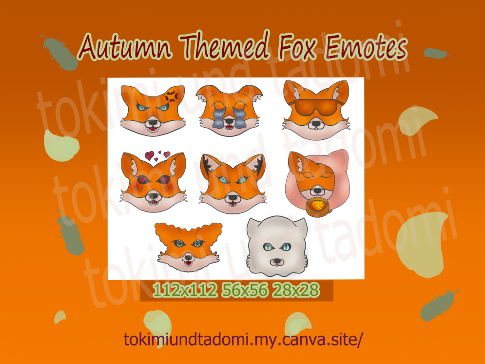 This cute little orange fox, with autumn themed colors. A little cozy ...