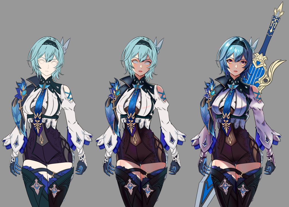 Character Eula from the Game Genshin Impact. Art chosen in the Hoyolab ...