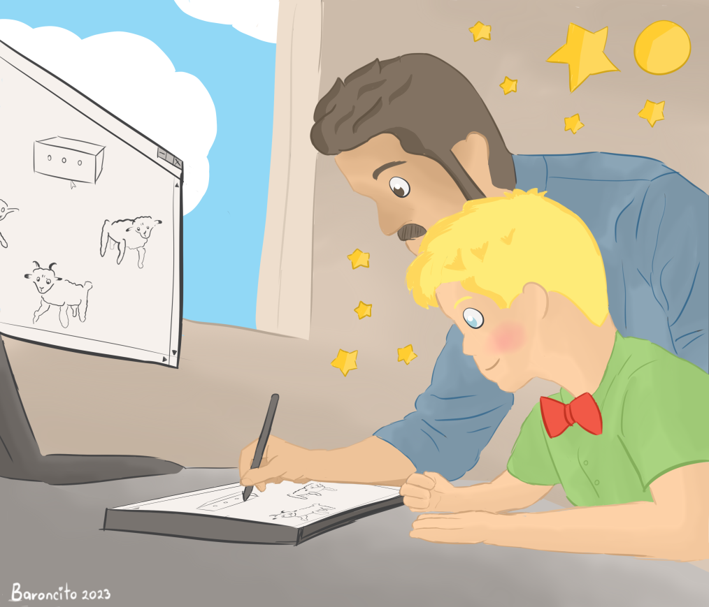 "Draw me a sheep!" In my drawing I wanted to represent an alternate ...