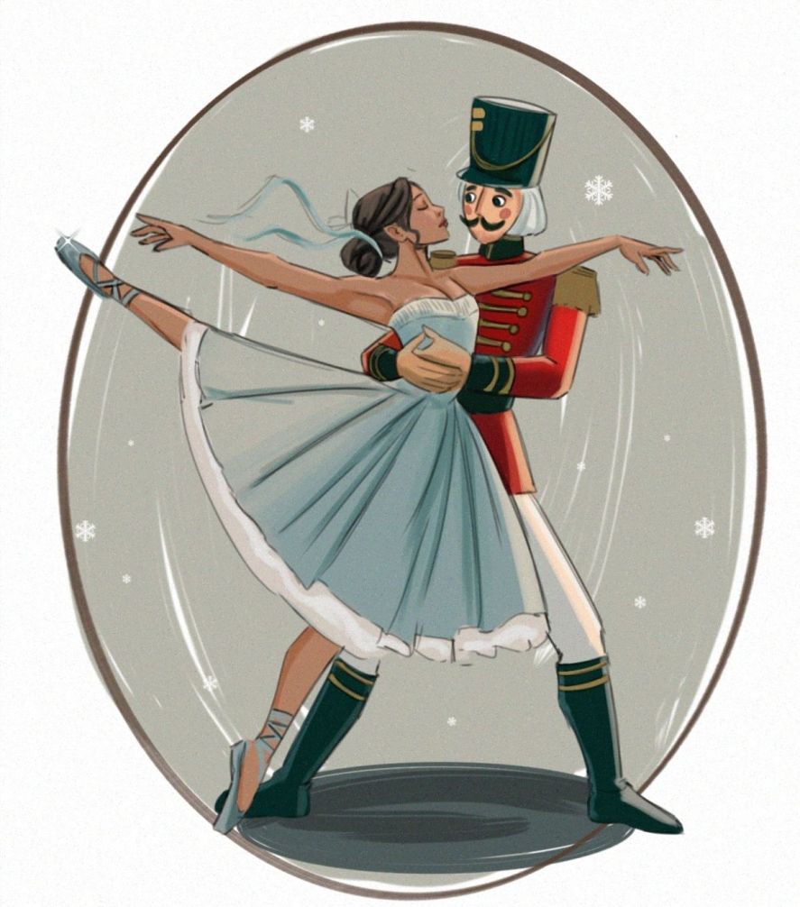 drawing my OC vena in a nutcracker ballet theme since she loves shows ...