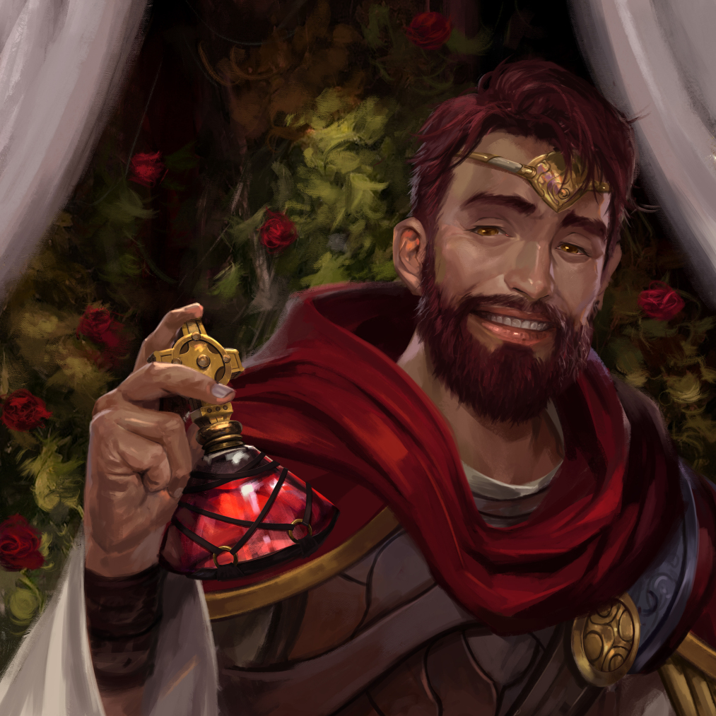 V day event splash art I did for Beard Sorcery.