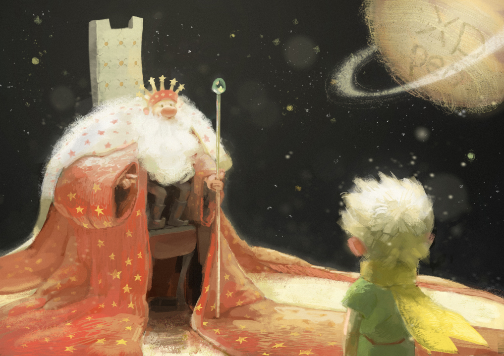 El personaje del Rey parece autoritario con su gran manto, pero en ...