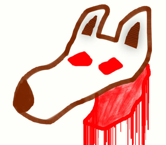 A bloody fox or wolf