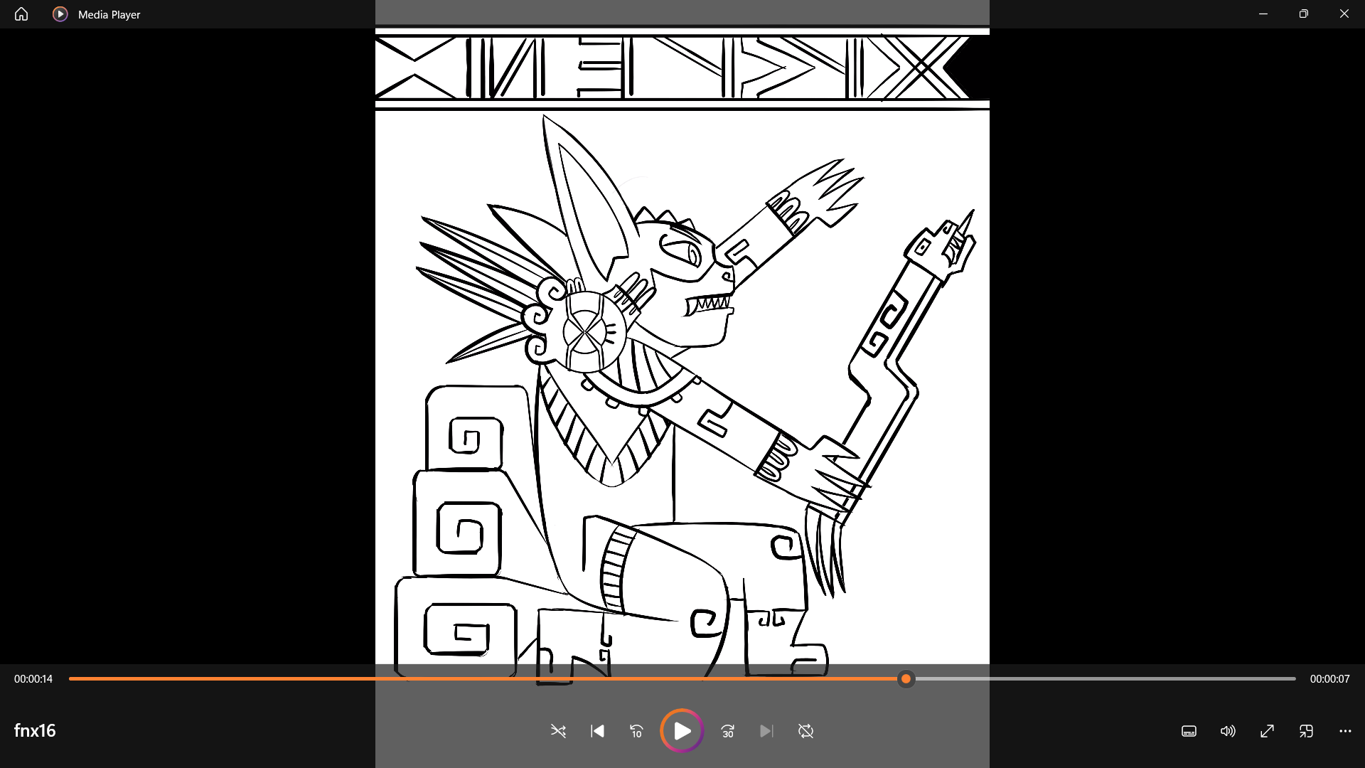 Fenix in Aztec drawing style with a stylus in his hand and the ...