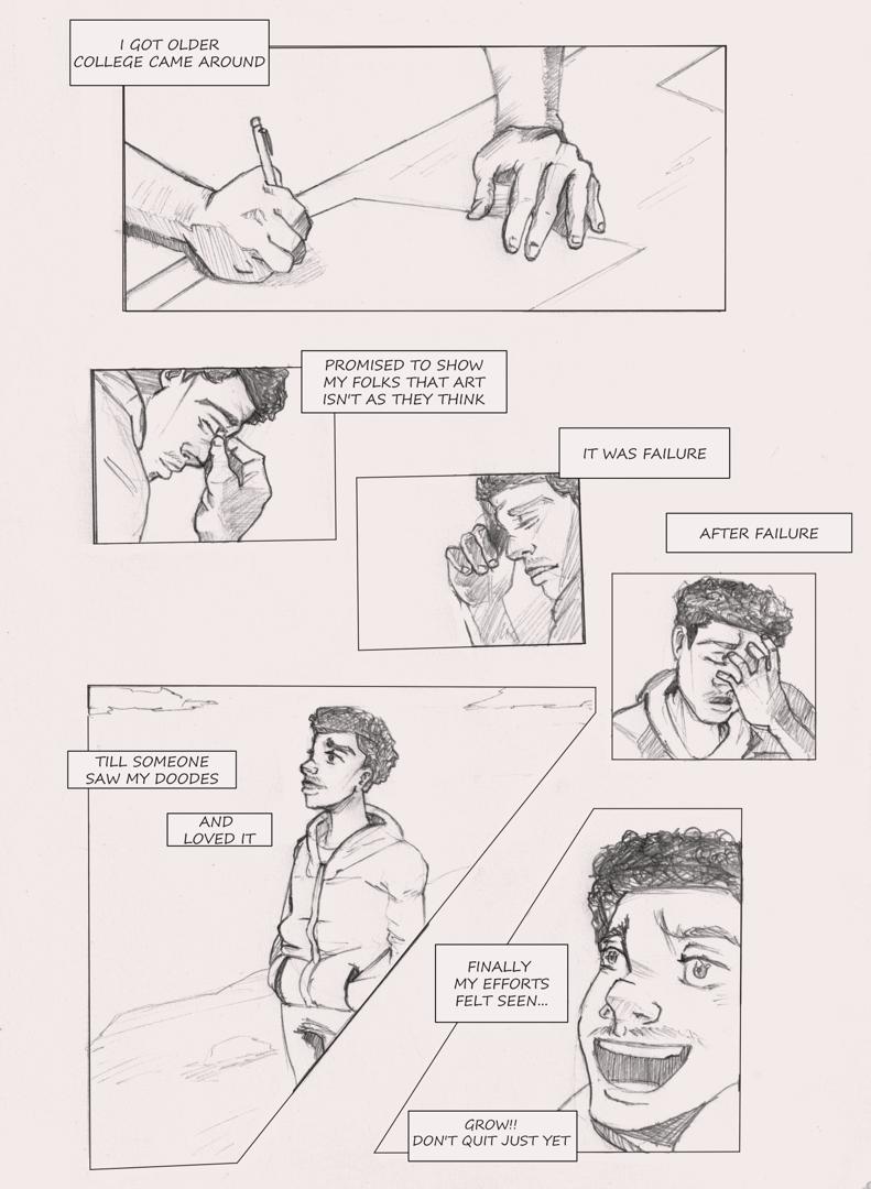 Here's a little hand drawn comic, seeing the theme growth and evolution ...