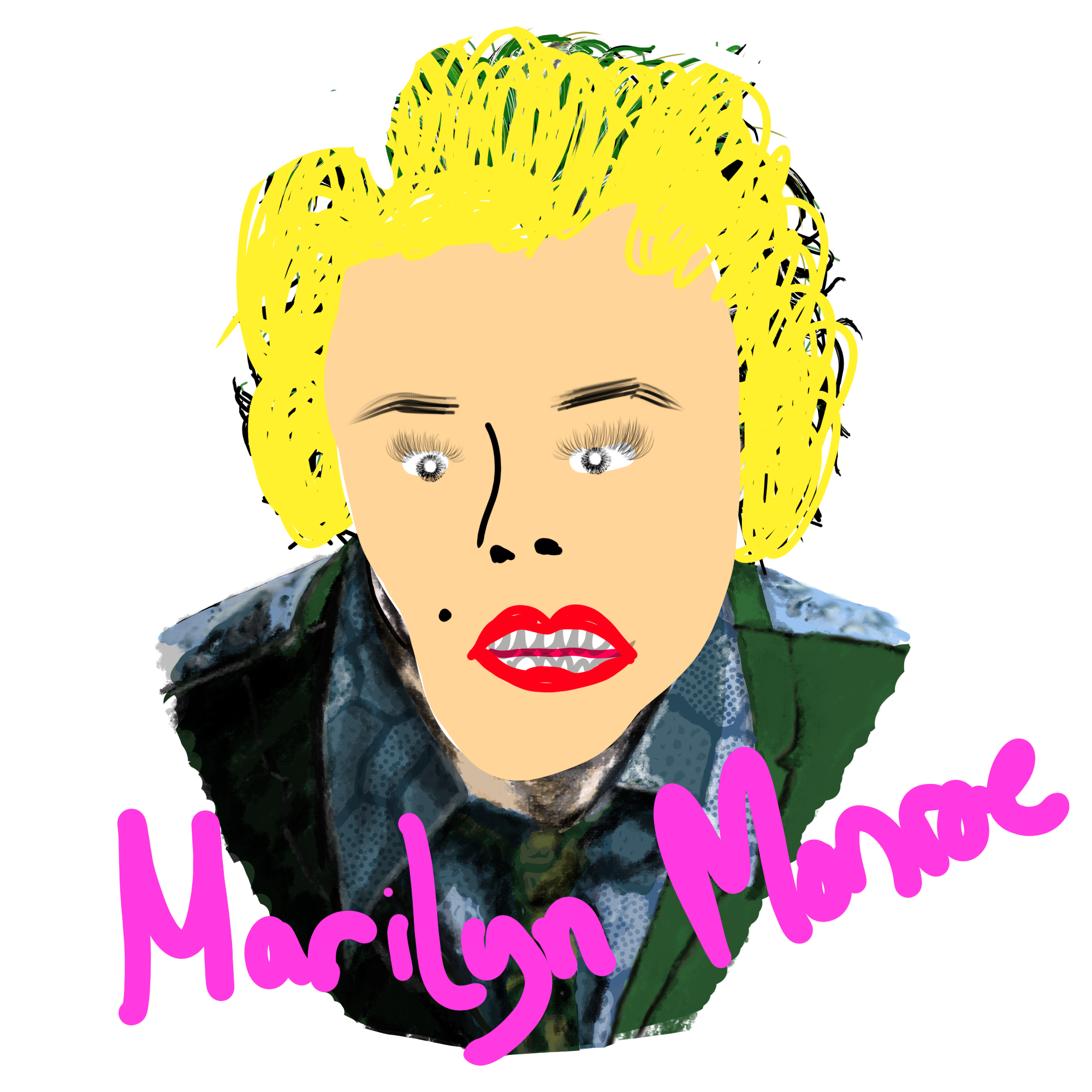 a detailed portrait of Marilyn Monroe
