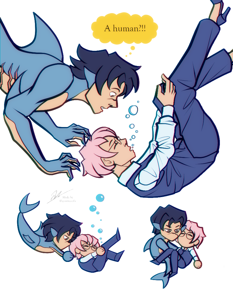 Kashiwagi as a shark merman! 🦈 I made this design for him last year for ...